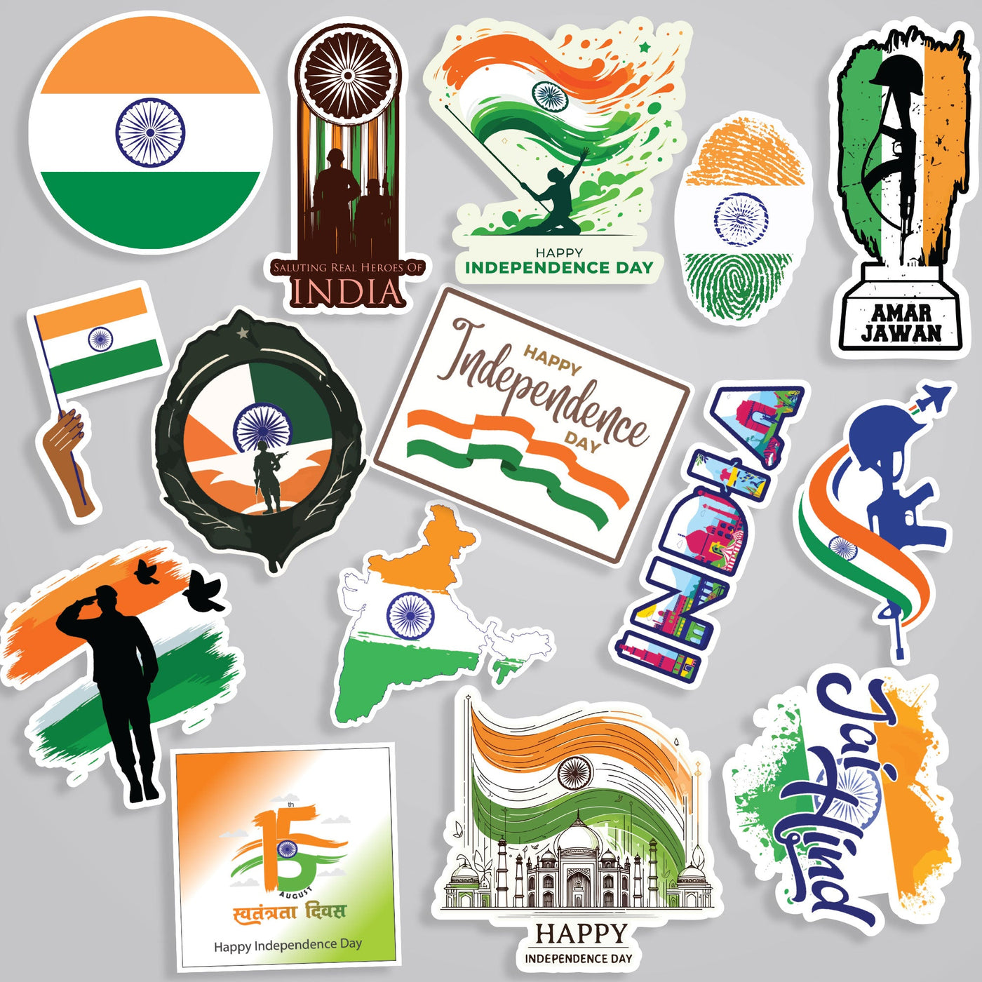 15 Independence Day Stickers Pack