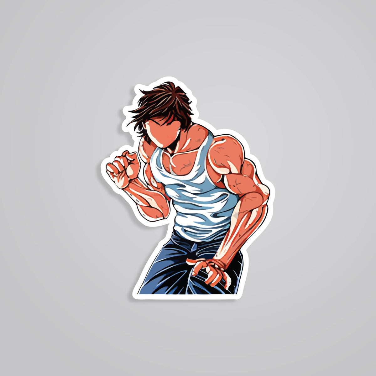 Minimalist Baki Anime Stickers