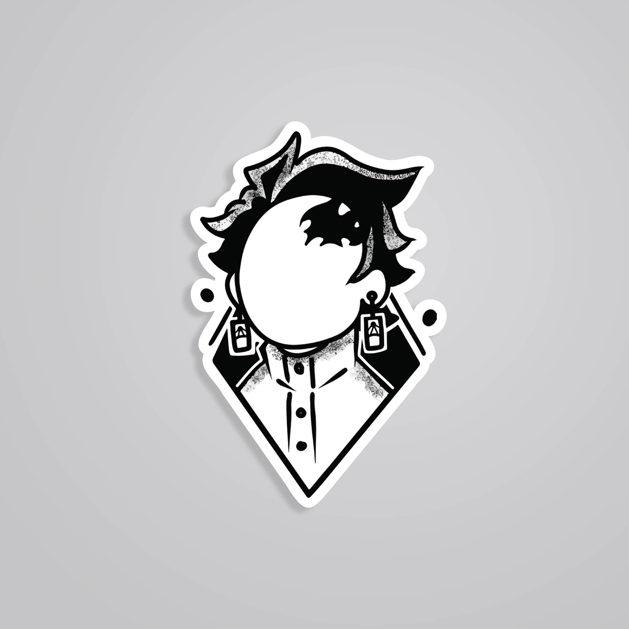 Monochrome Tanjiro Stickers - Iconic Demon Slayer Design