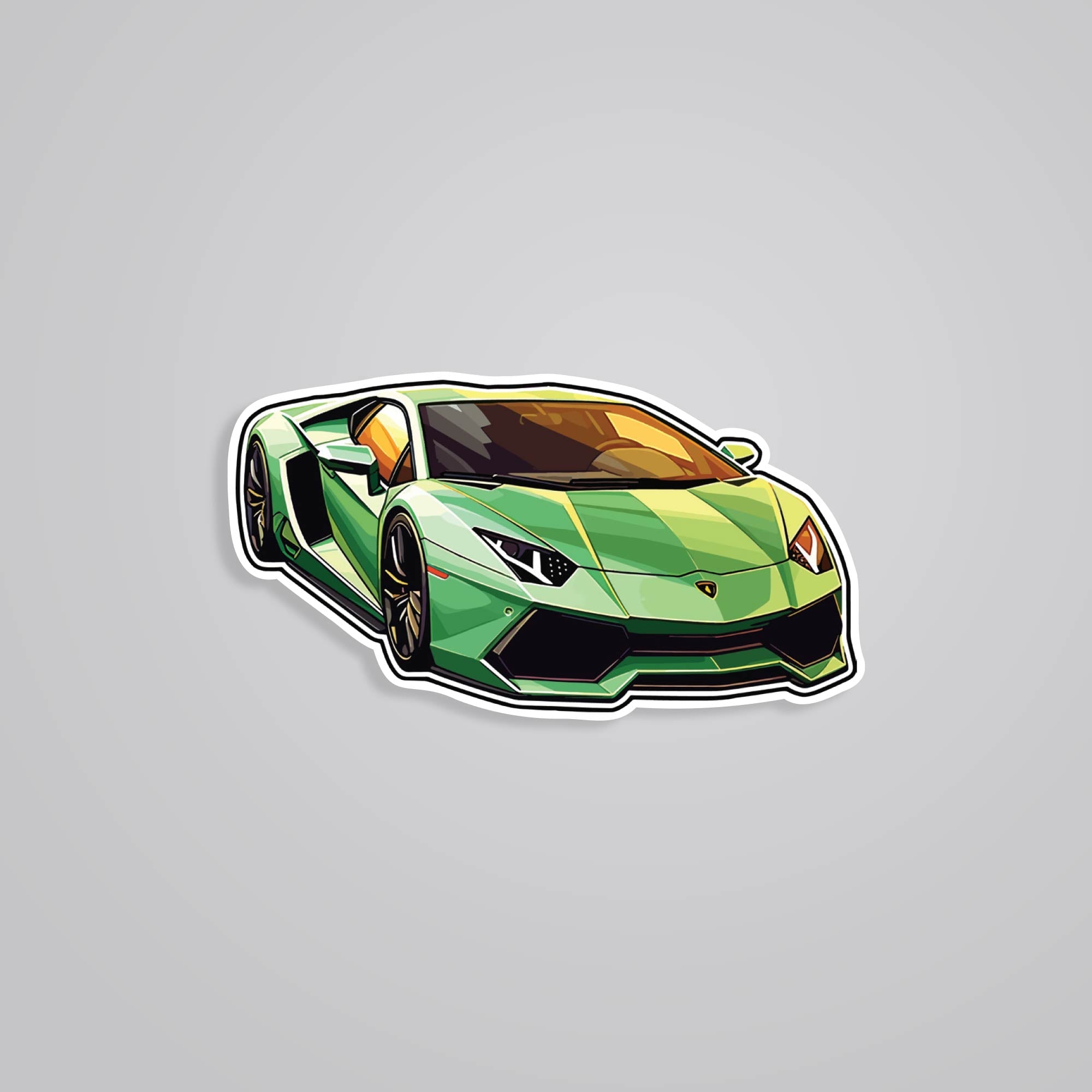 Green Lamborghini Aventador Stickers - Exotic Ride
