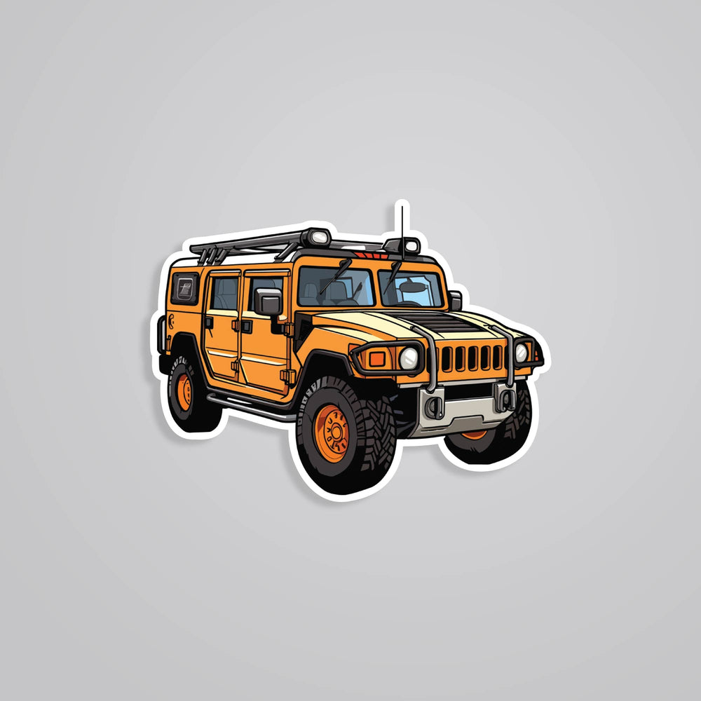 Orange Hummer H1 Stickers - Rugged and Bold