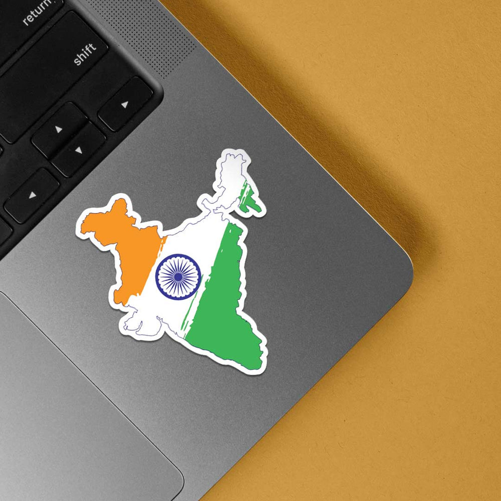India Map Tricolor Flag Stickers