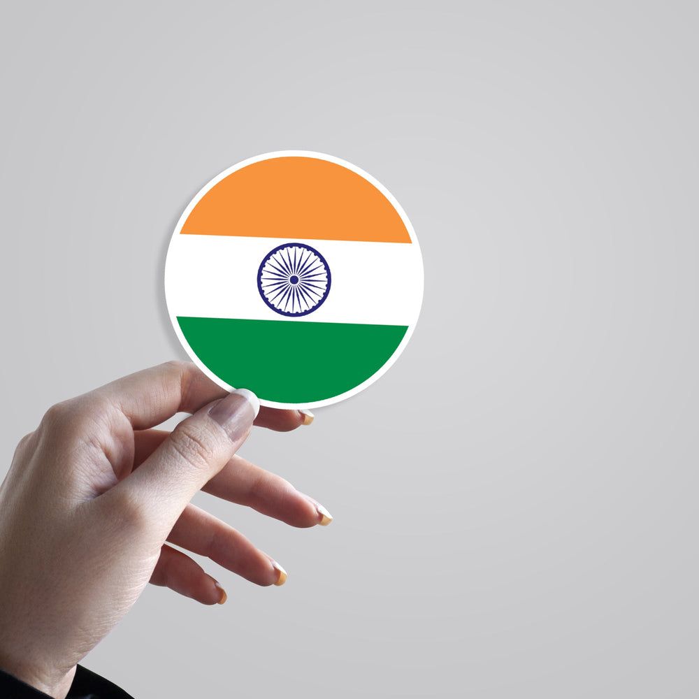 Circle Indian Flag Stickers - Vibrant