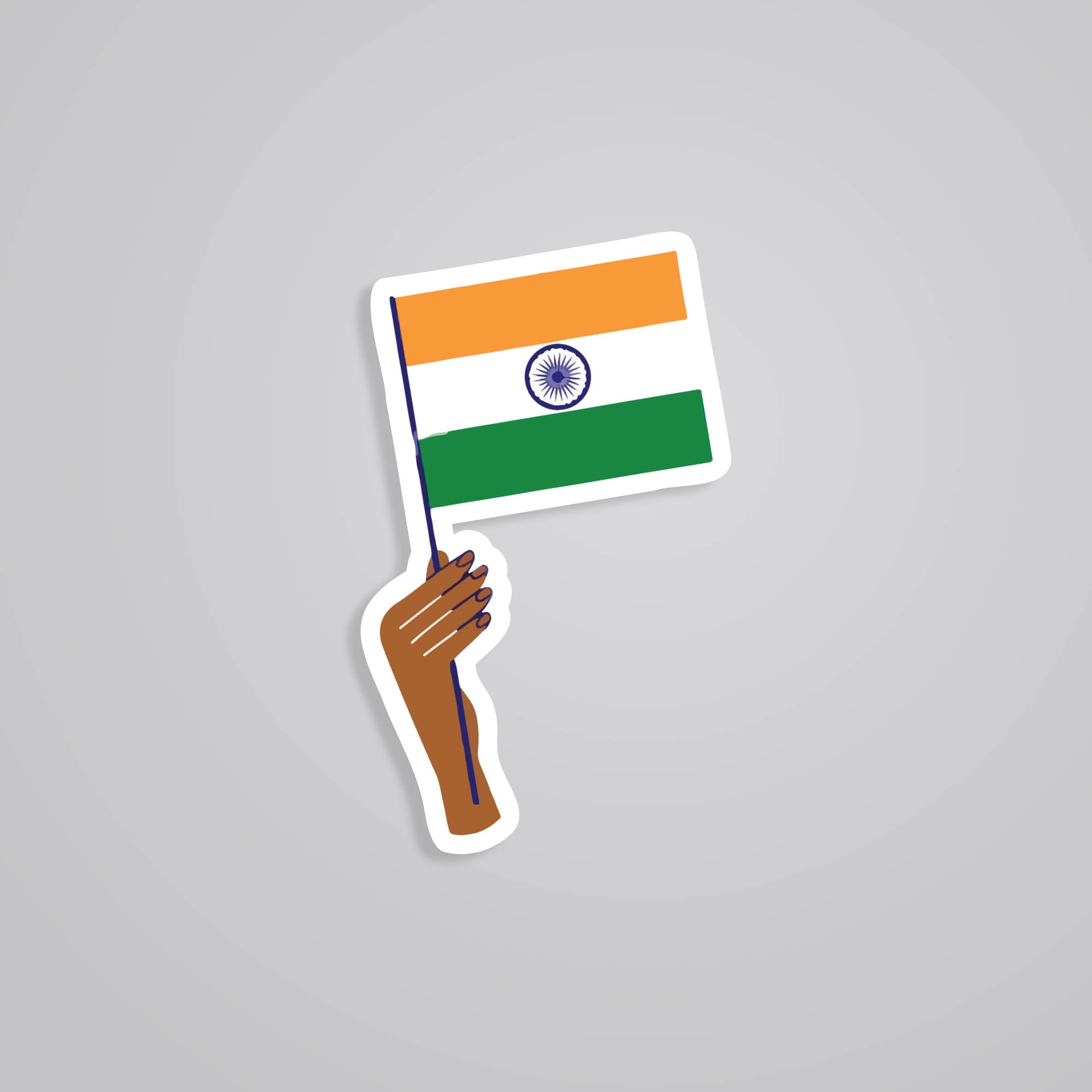 Indian Flag in Hand Stickers