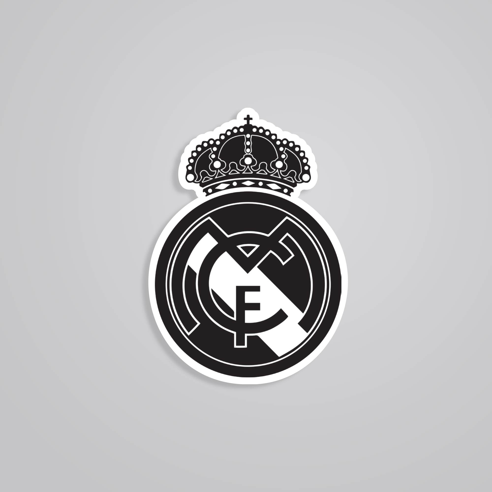 BW Real Madrid Emblem Sticker | Classic Sports Decal