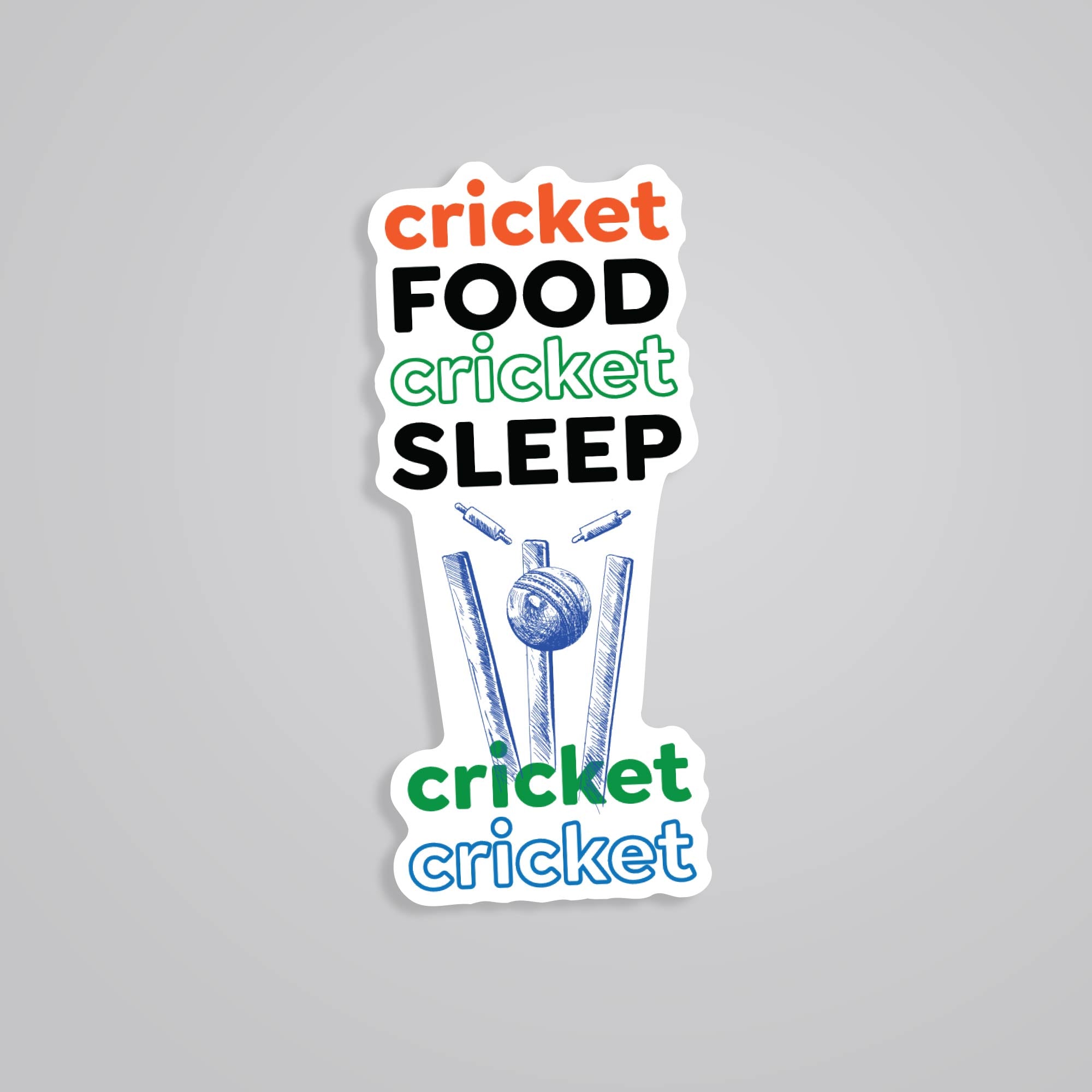 Cricket Food Sleep Stickers - Passionate