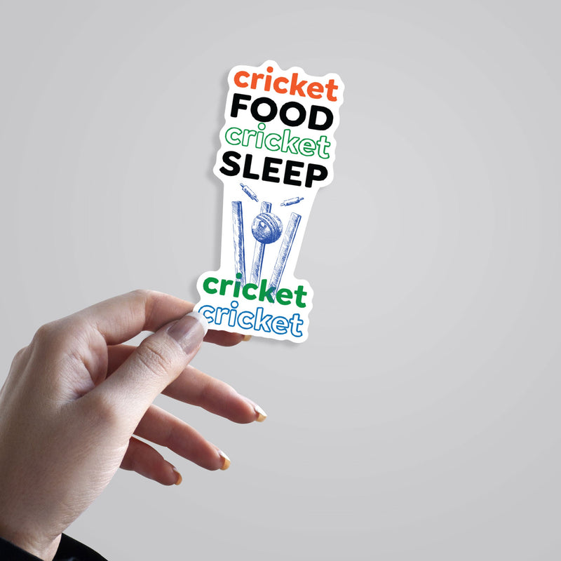 Cricket Food Sleep Stickers - Passionate