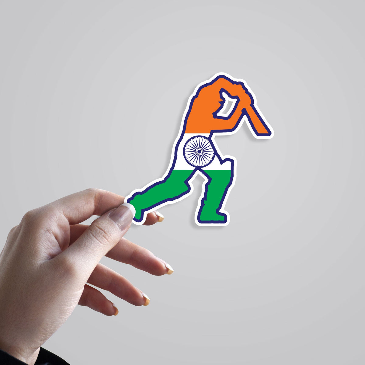 Indian Flag Cricket Player Stickers - Bold Designs