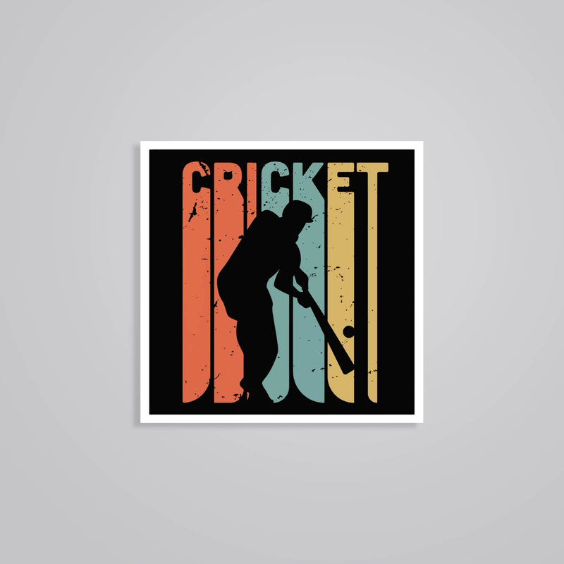 Cricket in Black Sticker | Minimalist Sports Decal