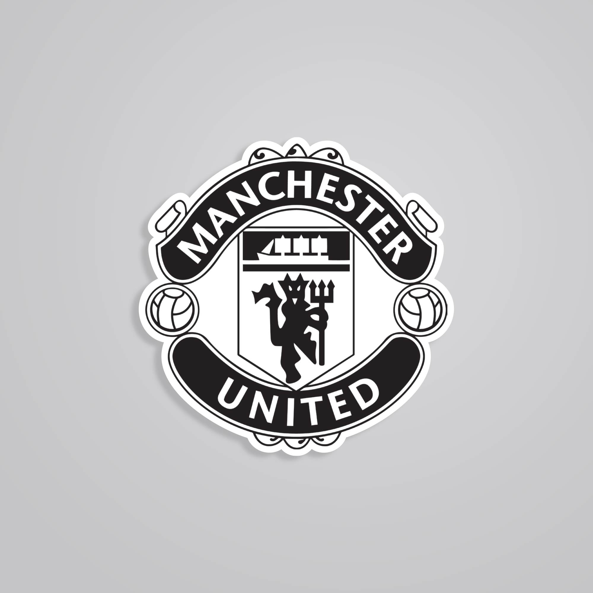 Manchester United BW Sticker | Iconic Football Decal