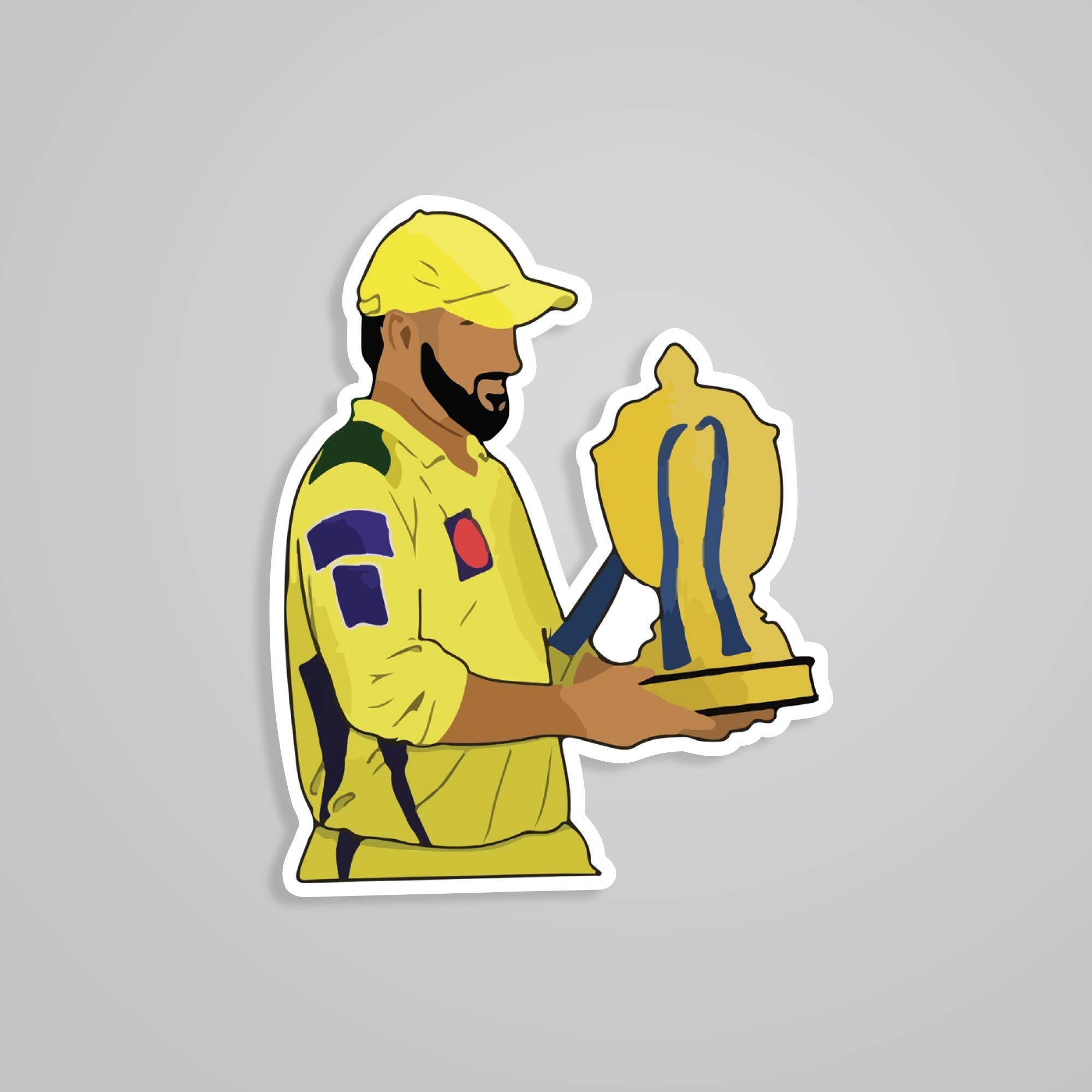 The IPL Trophy King Dhoni Sports Stickers