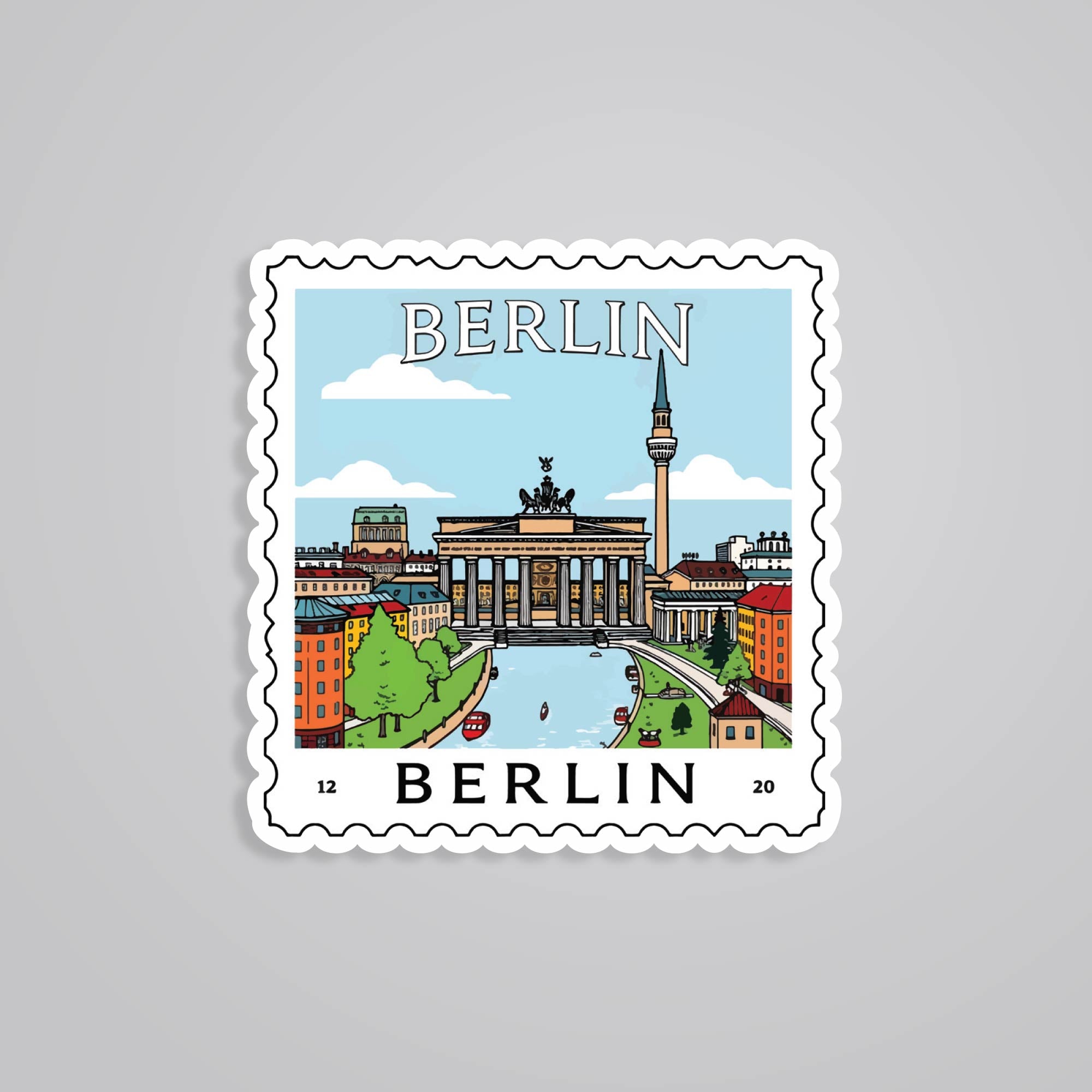 Berlin City Landmark Post Stamp Stickers