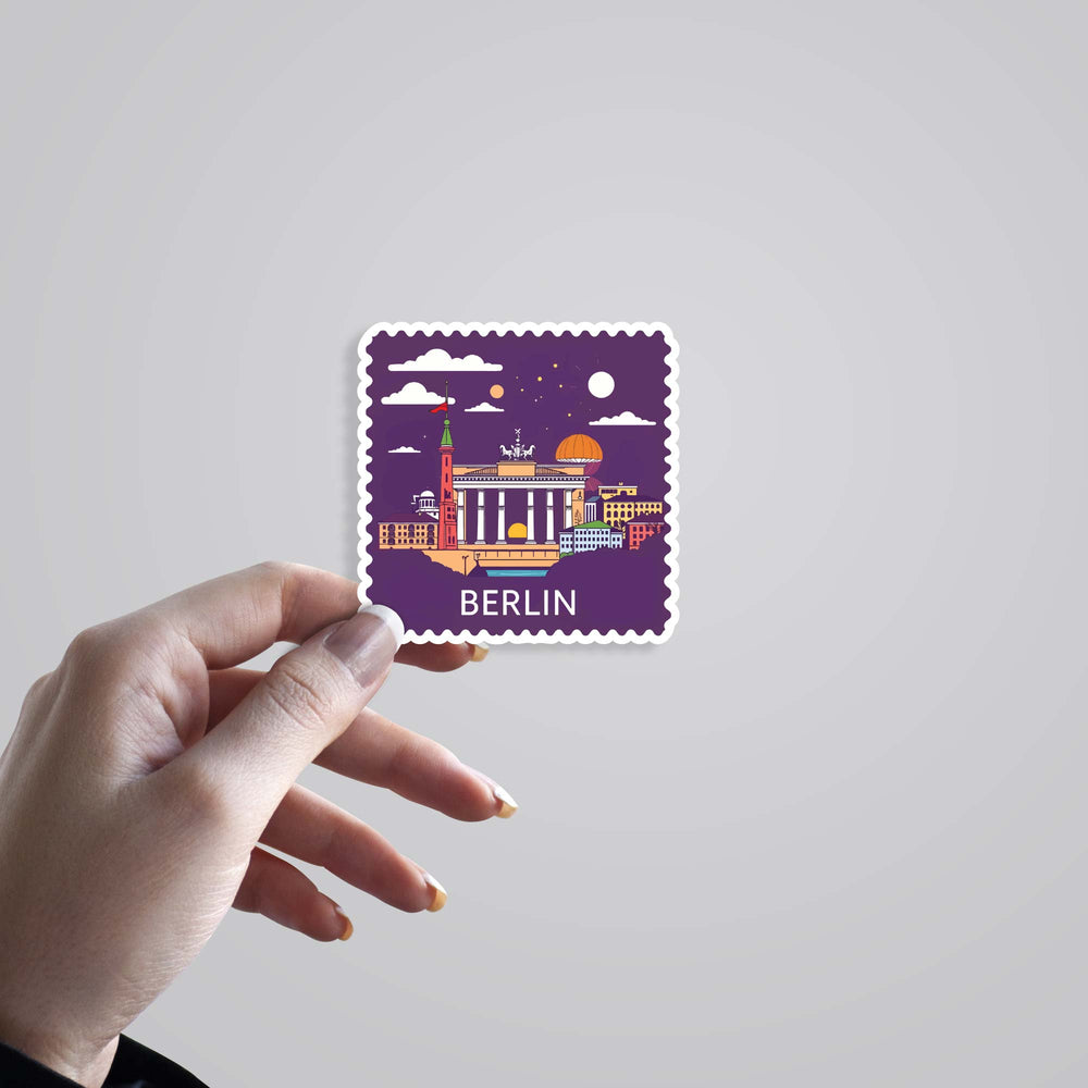 Berlin Iconic Night Skyline Travel Stickers