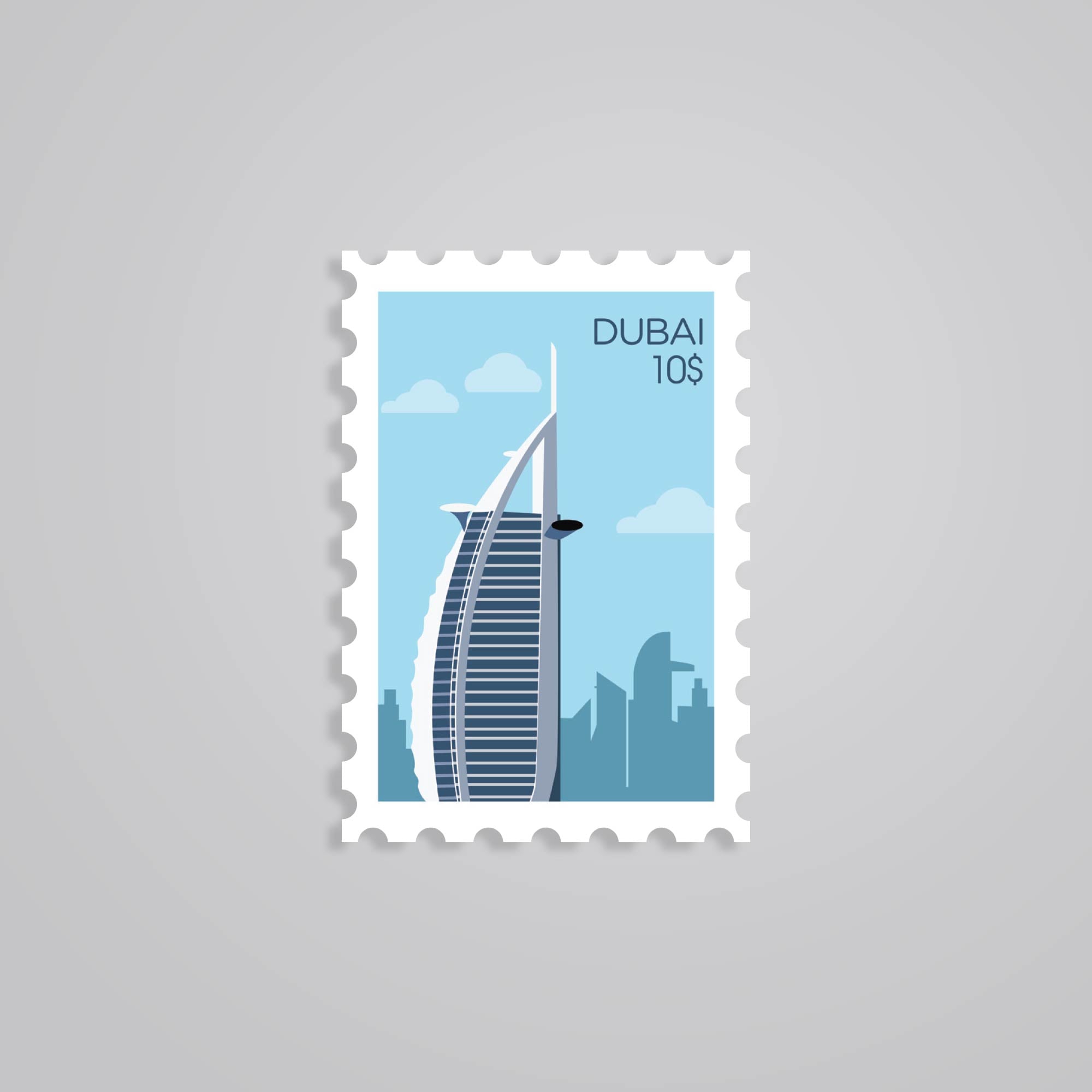 Dubai Stamp Stickers - Travel Adventures