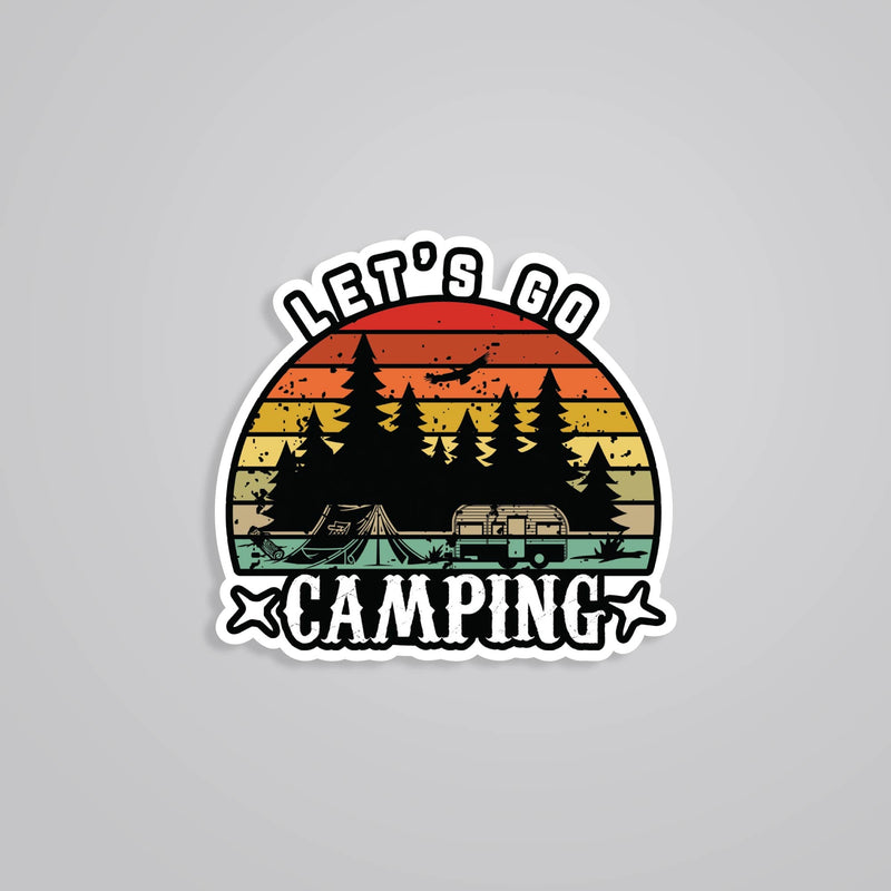 Let's Go Camping Stickers - Outdoor Adventure