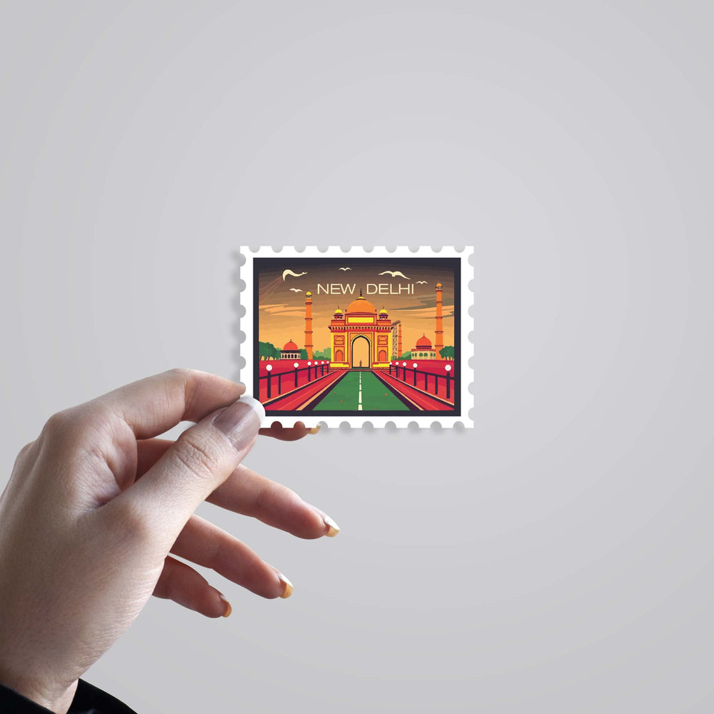 New Delhi Iconic Architecture Post Stamp Sticker