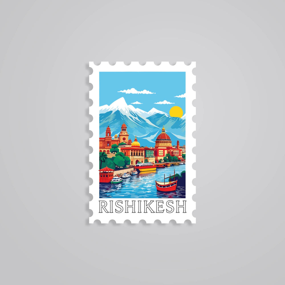 Rishikesh Riverfront Post Stamp Sticker Collection