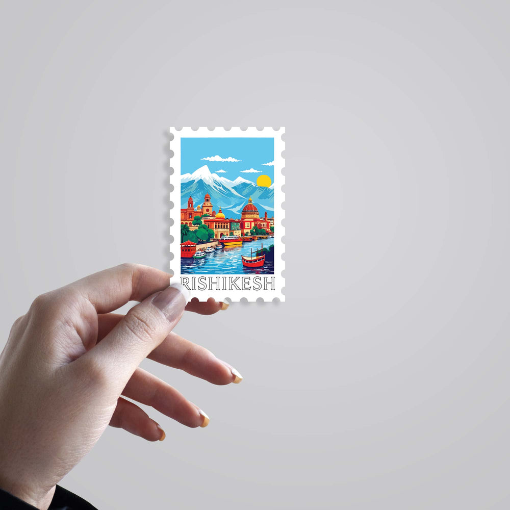 Rishikesh Riverfront Post Stamp Sticker Collection