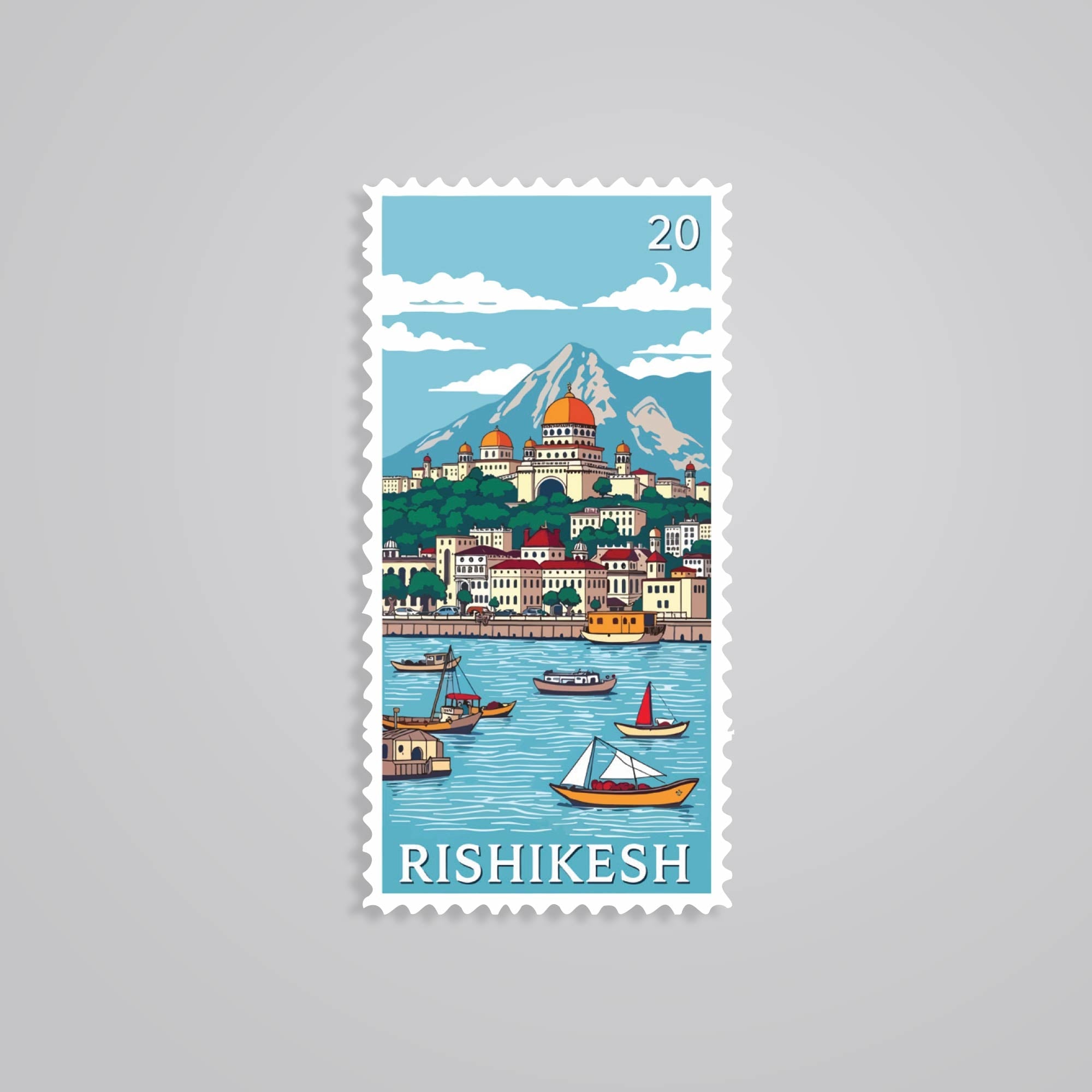 Rishikesh Riverside Scenic Travel Stickers