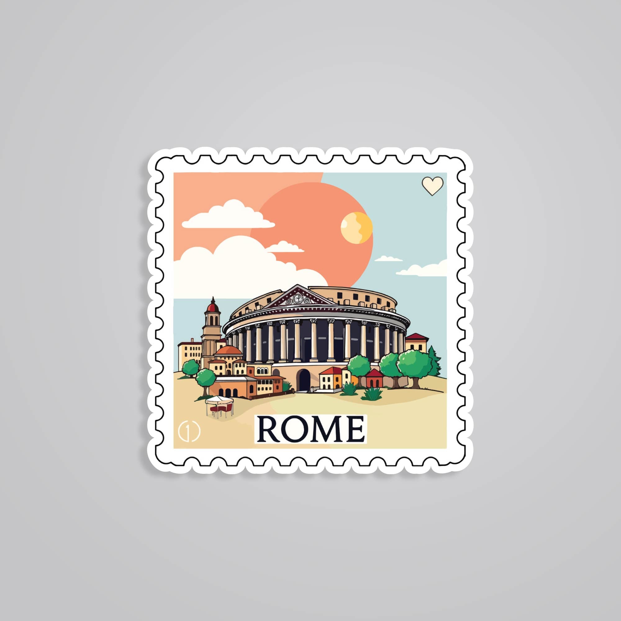 Rome Iconic Monument Travel Stickers
