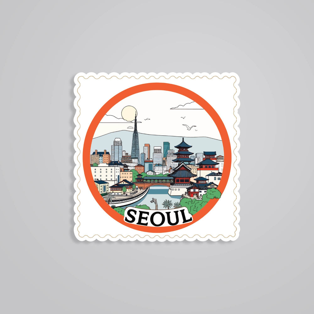 Seoul City Tradition & Skyline Stickers for Travelers