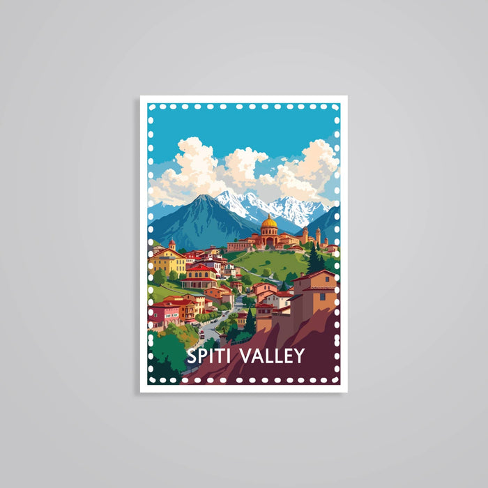 Spiti Valley Scenic Village Travel Sticker Collection