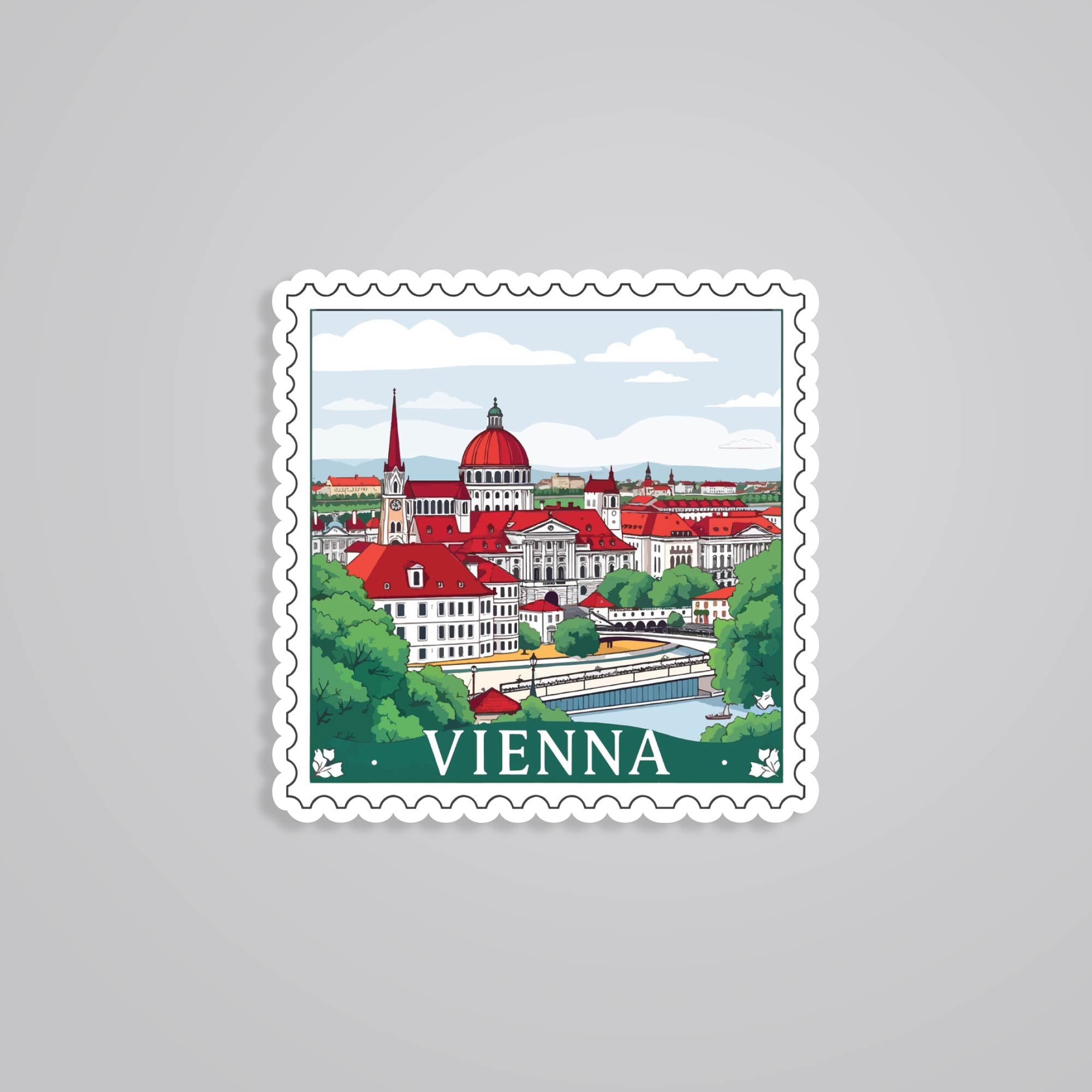 Vienna Historic Cityscape Post Stamp Stickers