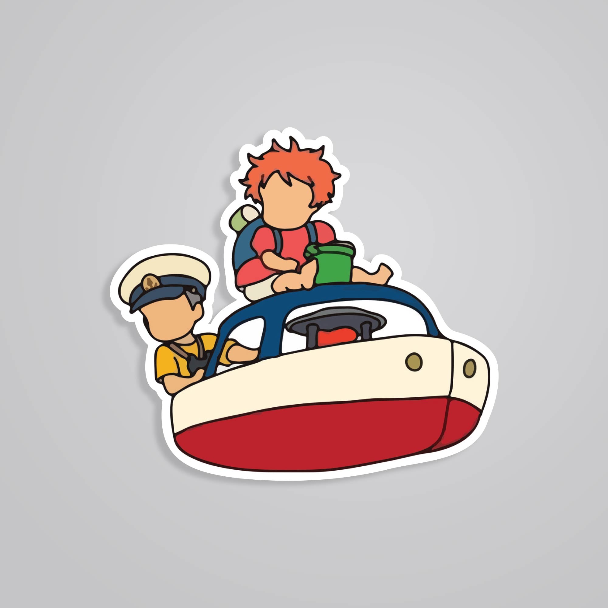 Ponyo & Sosuke's Boat Ride Anime Stickers