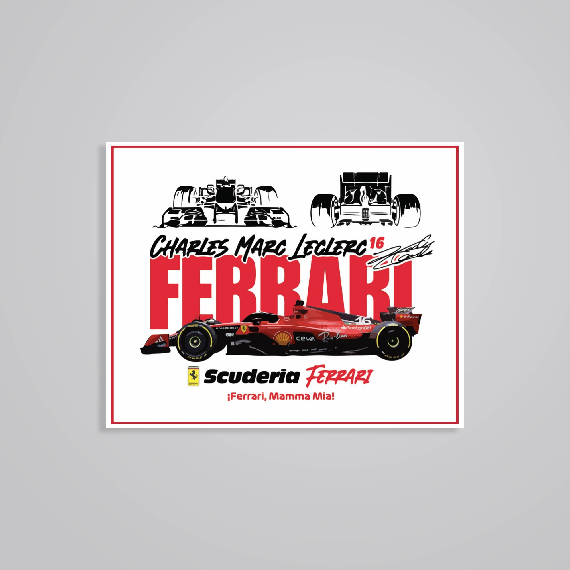 Charles Leclerc Ferrari Cars & Bikes Stickers