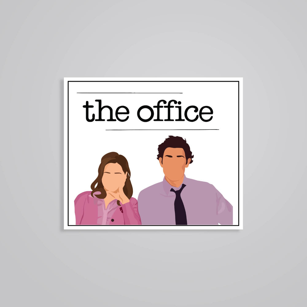 The office Pan and Jim TV Shows Stickers