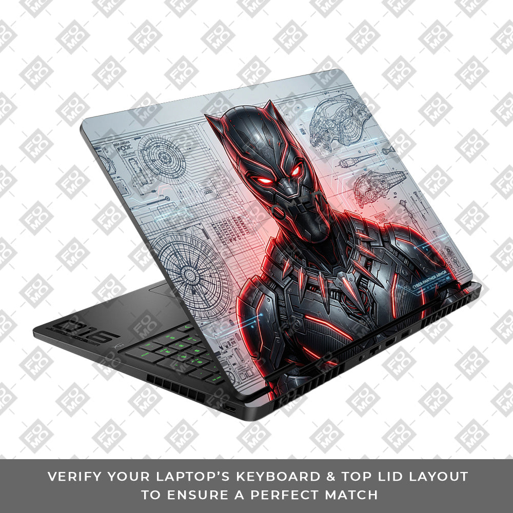 Black Panther Vibranium Tech HP Omen Gaming 16 2025, 2026 Laptop Skin