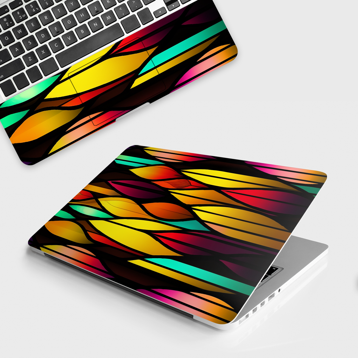 Glass Leaves Laptop Skin - Embrace Modern Elegance with Captivating ...