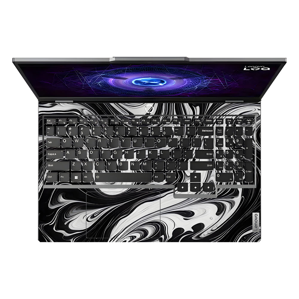 Black and White Marble Lenovo LOQ 2024, 2025 Laptop Skin