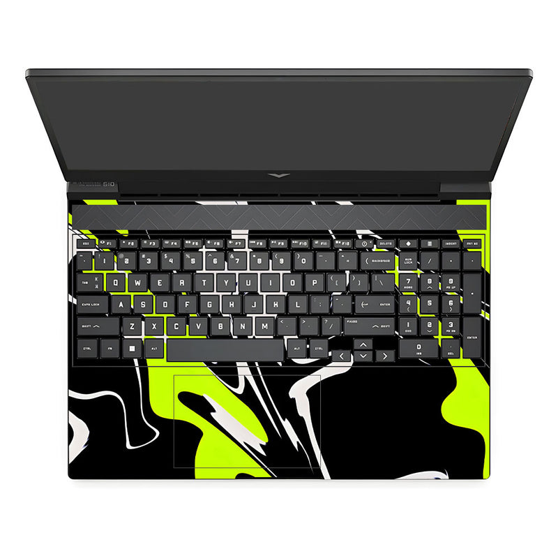 Neon Green and Black Patterns HP Victus Laptop Skin