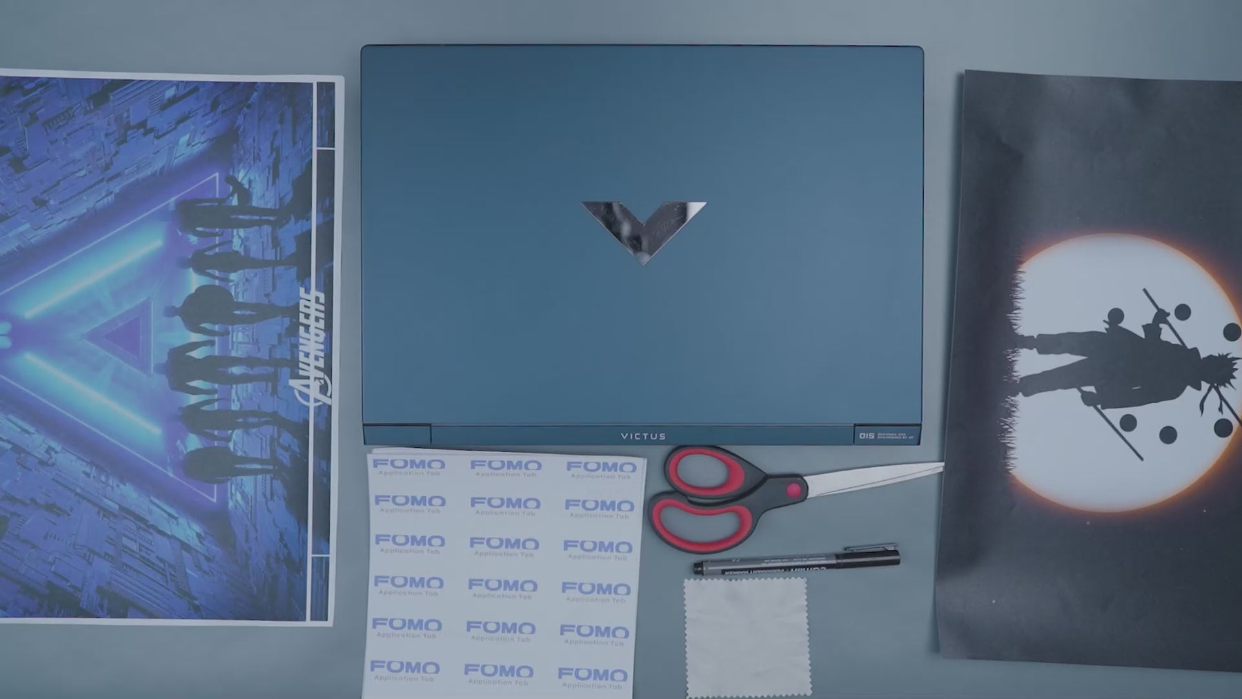 Cobalt Liquid Design HP Victus Laptop Skin