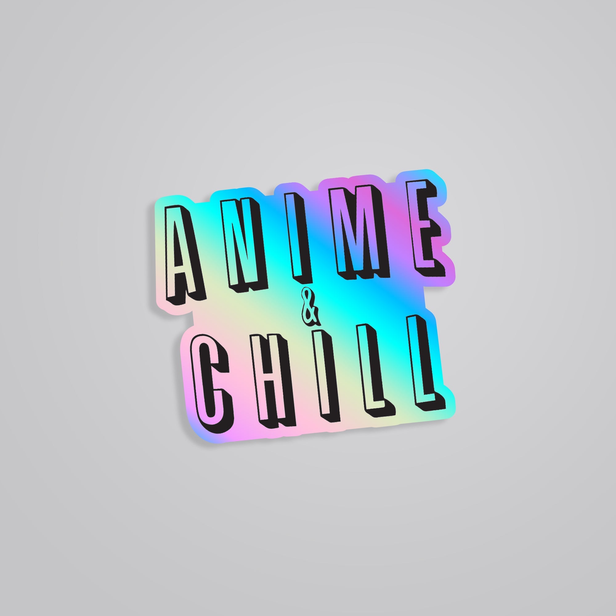 Anime & Chill Holographic Sticker – Dive into the Hues of Relaxation ...