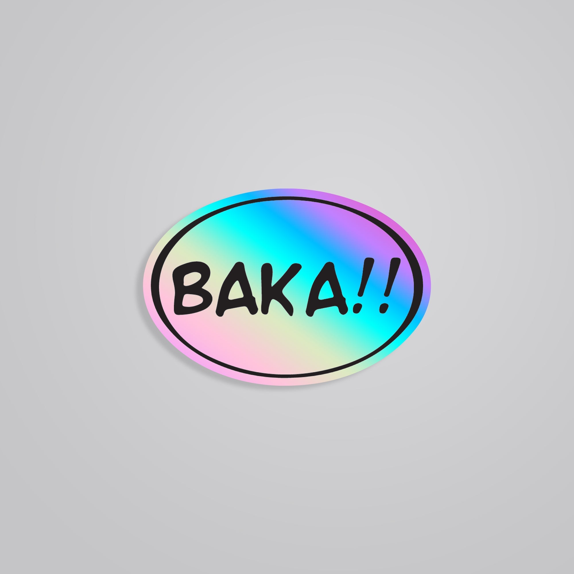Baka Holographic Sticker – Embrace Anime Fandom with Vibrant Japanese Flair