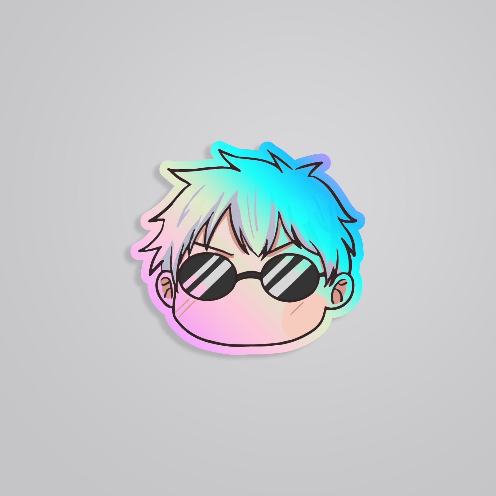 Gojo Chibi Jjk Holographic Sticker Summon Cuteness With A Touch Of Sorcery