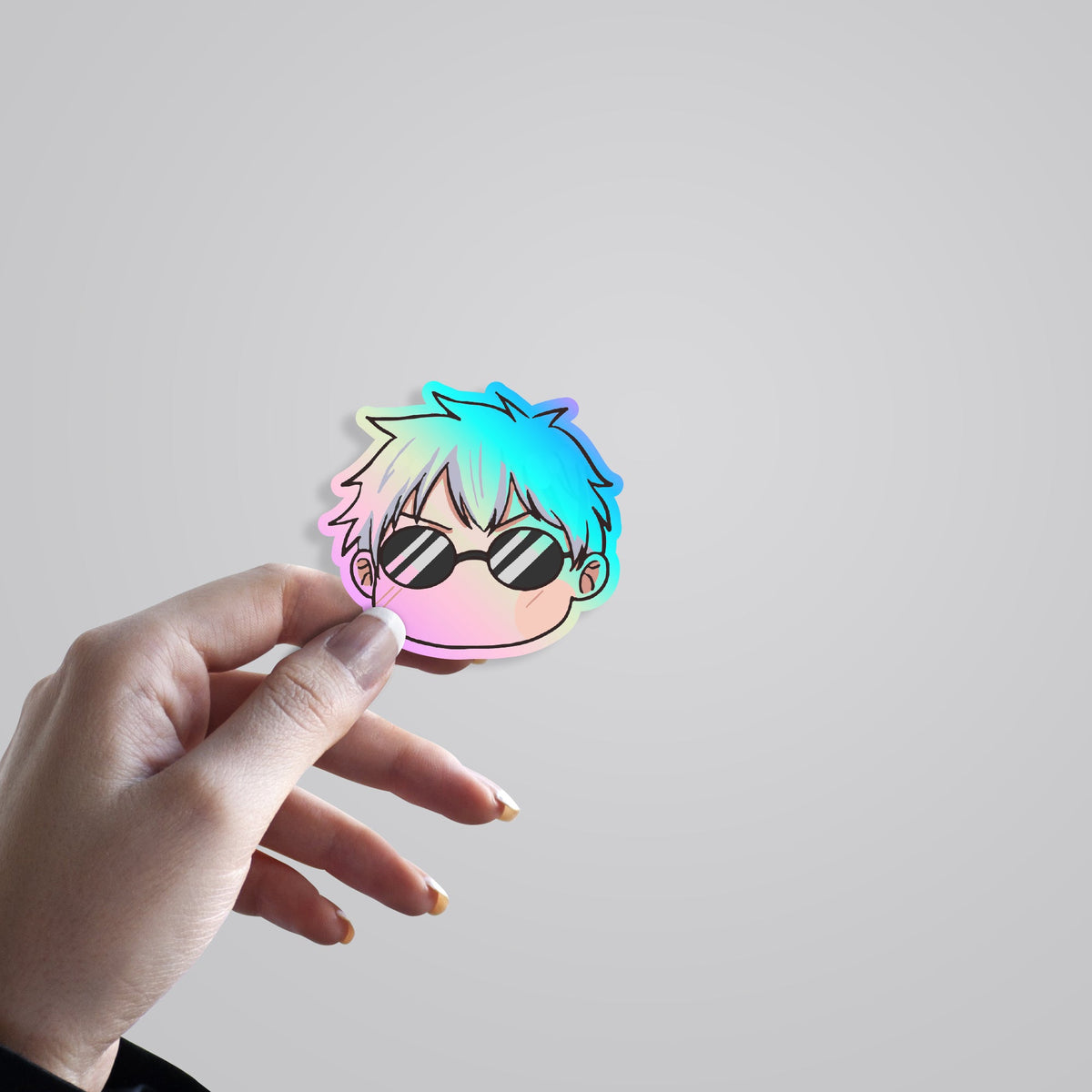 Gojo Chibi JJK Holographic Sticker – Summon Cuteness with a Touch of ...