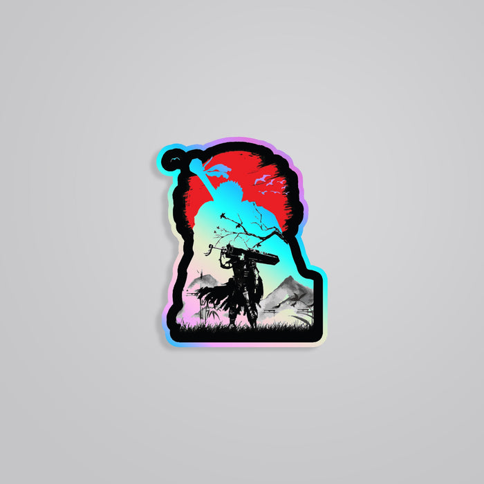 Guts Silhouette Berserk Holographic Sticker – Unleash the Dark Warrior ...