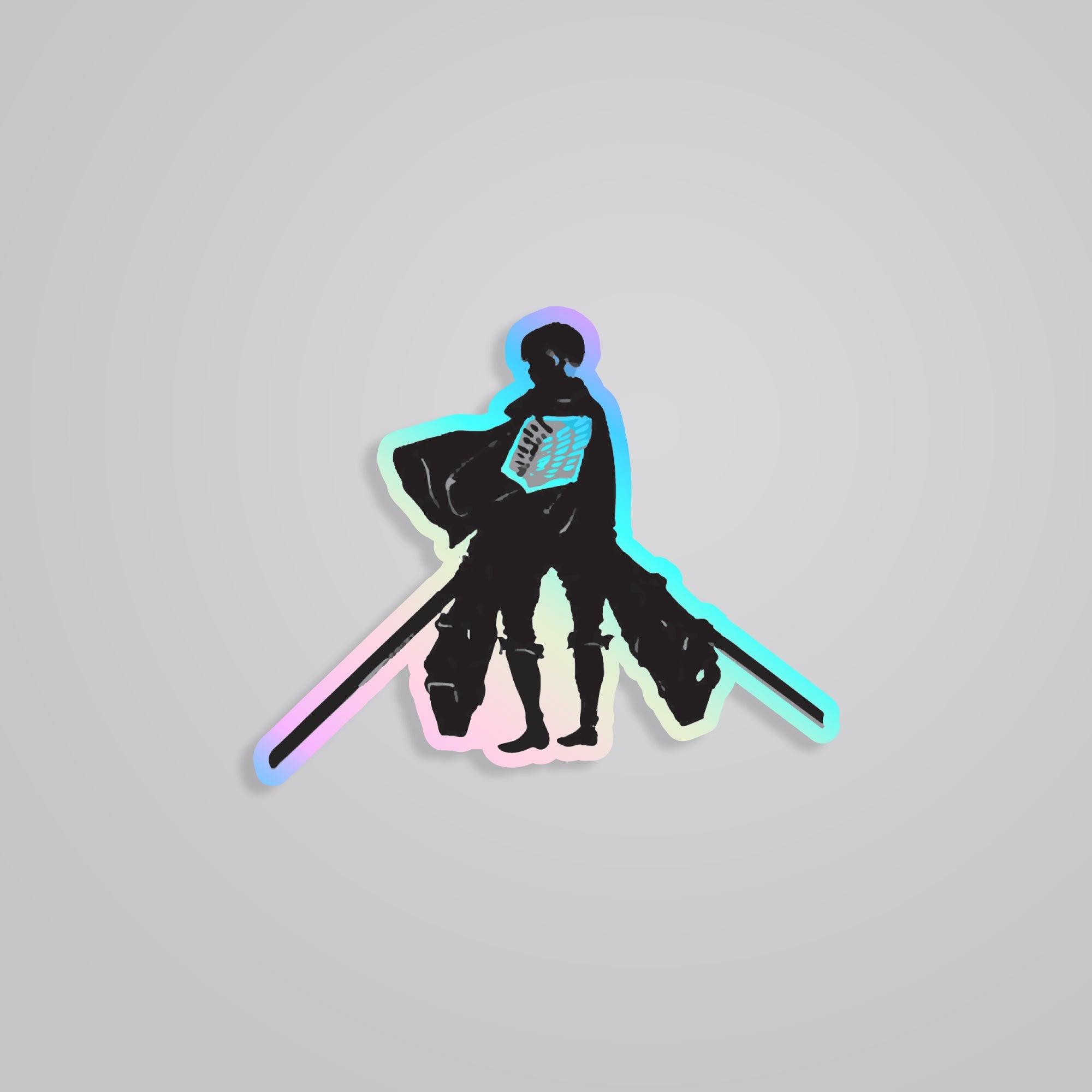 Levi Silhouette Holographic Sticker – Evoke Aesthetic Power with Attack ...