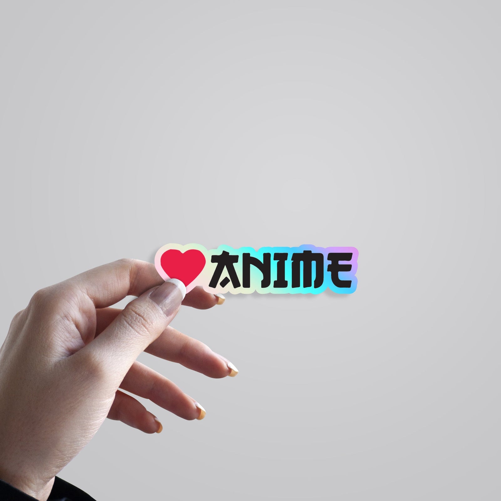Love Anime Holographic Sticker – Express Your Passion with Shimmering Style
