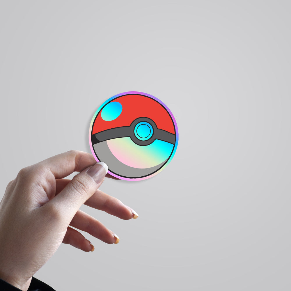 Pokemon Ball Anime Holographic Sticker – Catch the Magic with Vibrant Style