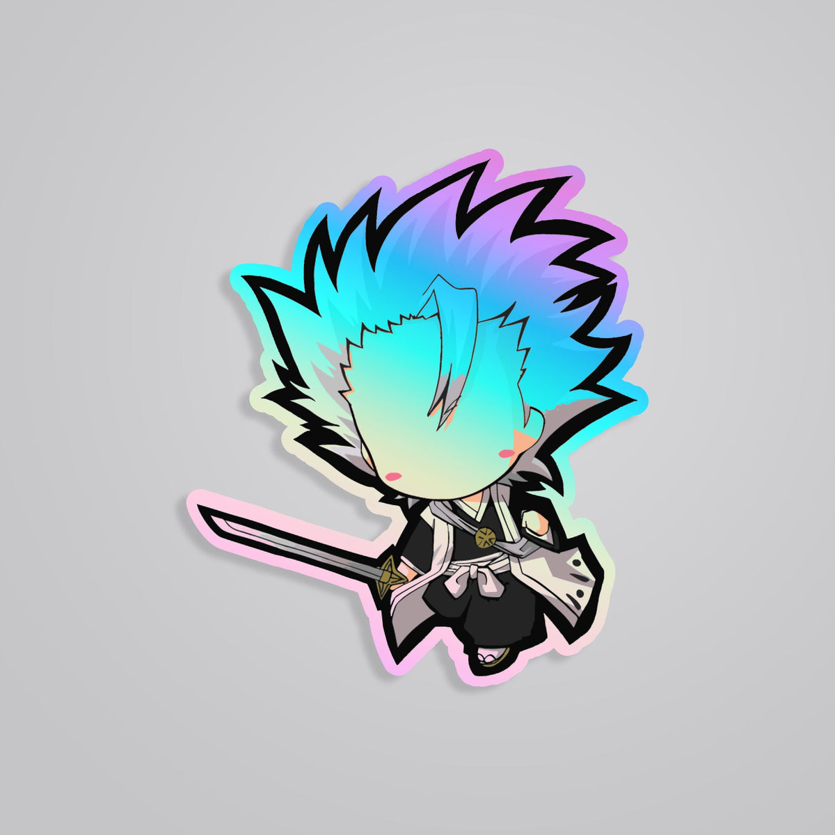 Toshiro Chibi Bleach Anime Holographic Sticker – Freeze Time with Cute ...