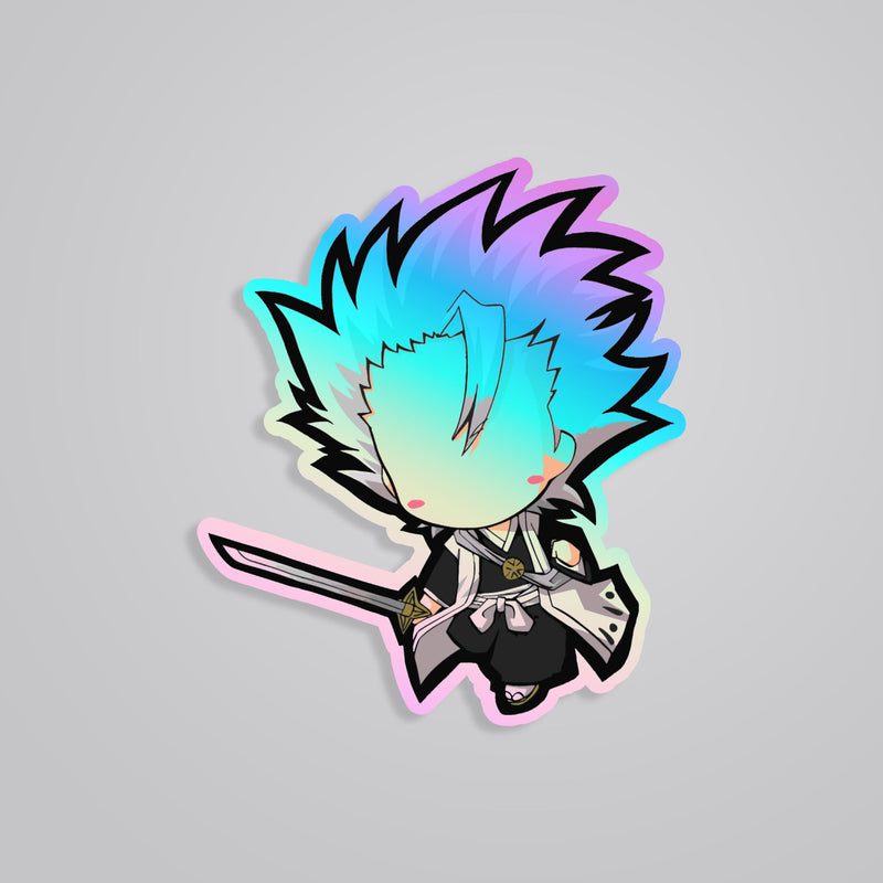 Toshiro Chibi Bleach Anime Holographic Sticker – Freeze Time with Cute ...