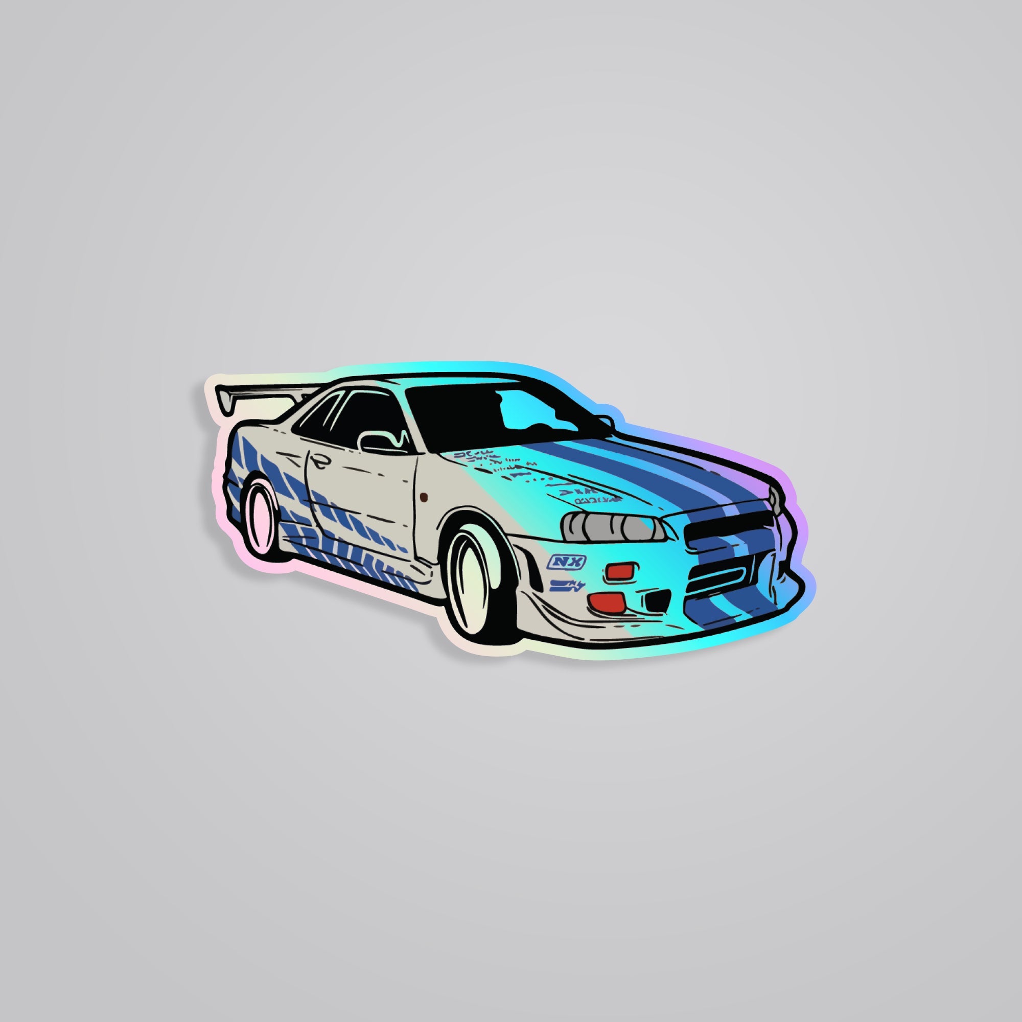 Nissan GTR R34 Holographic Sticker – Reflect the Legend in Dazzling Detail