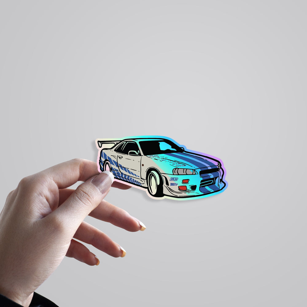 Nissan GTR R34 Holographic Sticker – Reflect the Legend in Dazzling Detail
