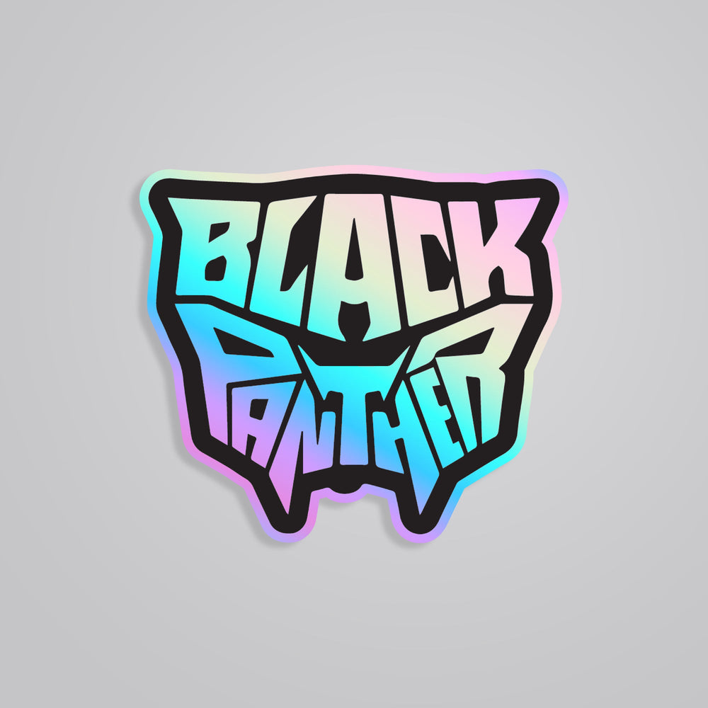 Black Panther MCU Holographic Sticker – Wakanda Forever in Shimmering Style