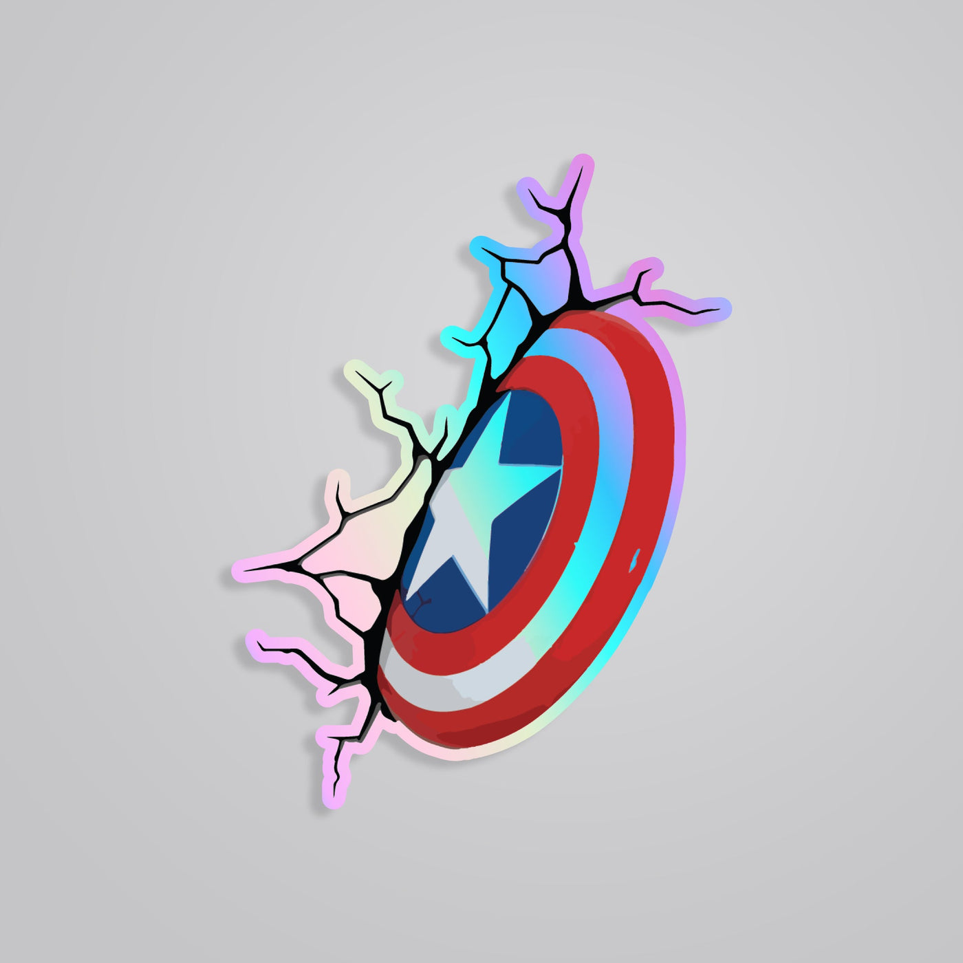 Captain America's Shield Stuck in Wall MCU Holographic Sticker ...