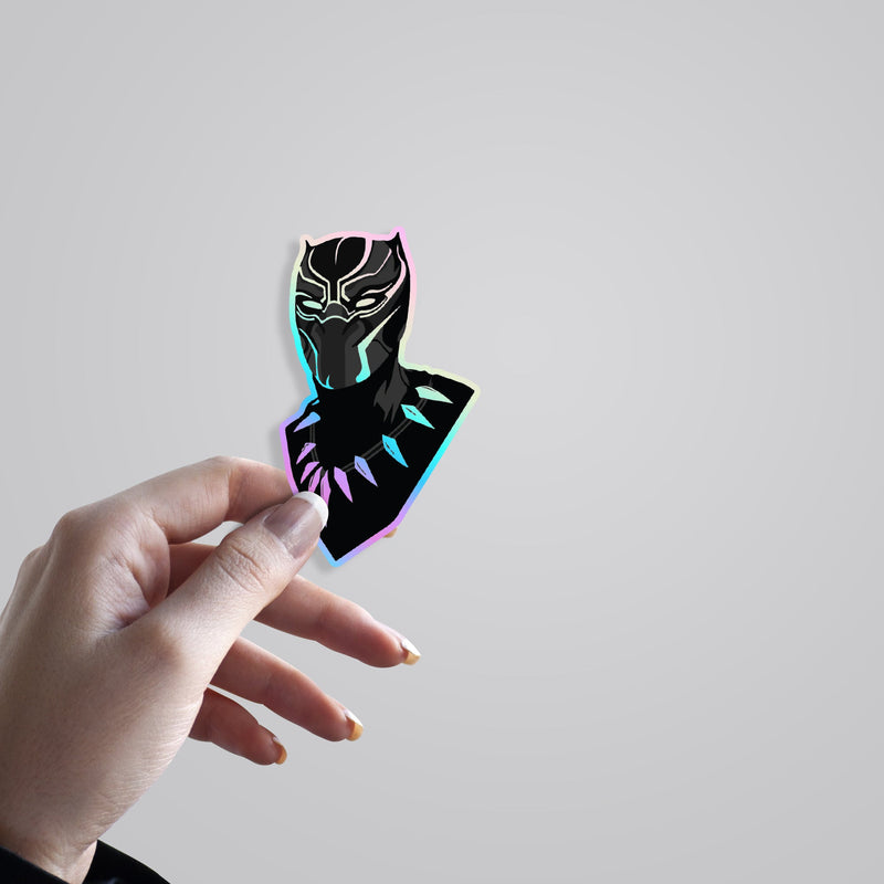Black Panther MCU Holographic Sticker – Wakanda Forever in Shimmering Style
